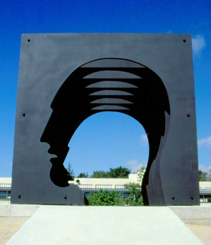 Gate of Knowledge - Human head layered steel art by Yorgos Kypris ...