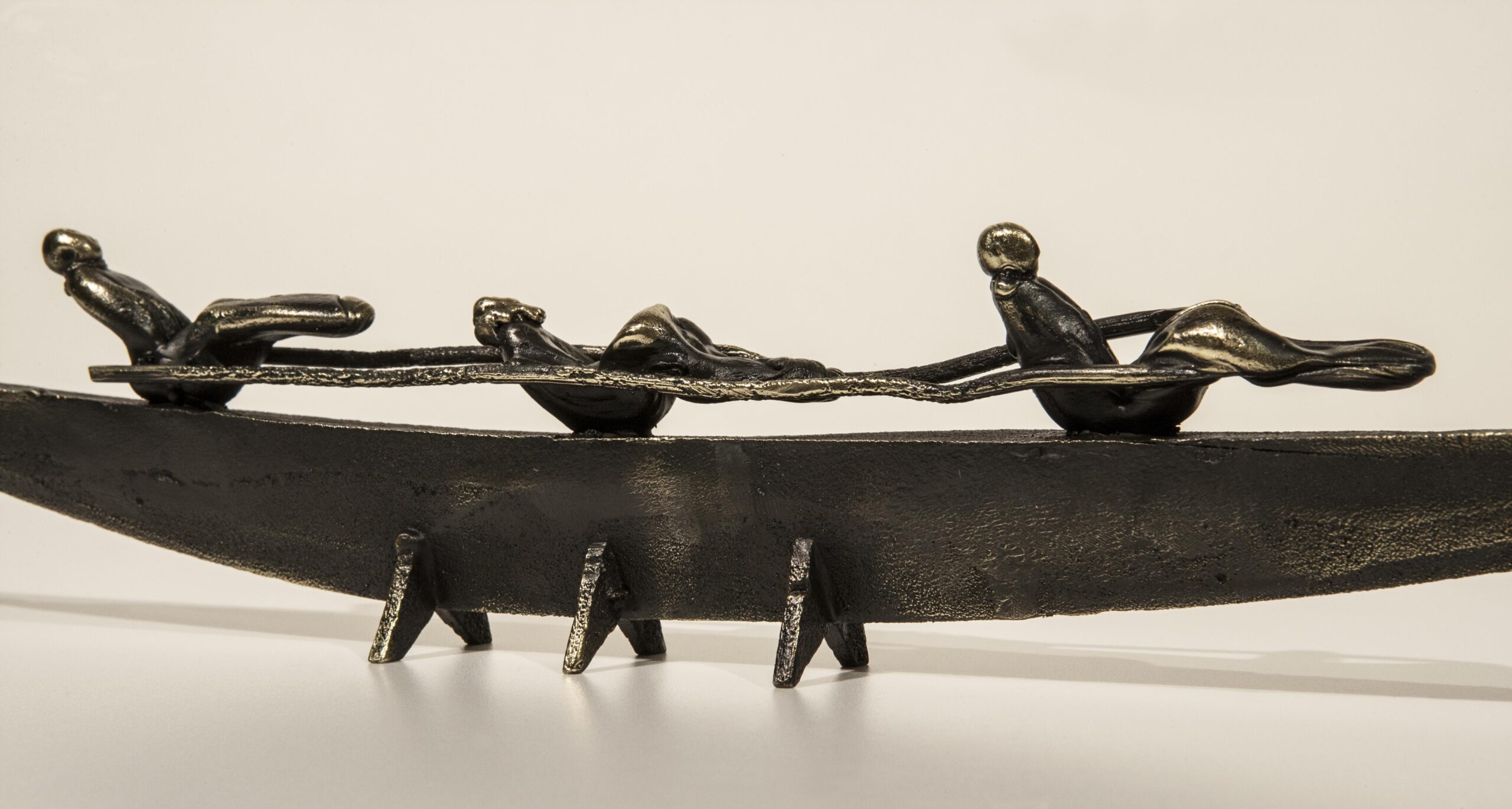 Ceremonial Boat 61 - cast bronze boat sculpture 61 - MATI Santorini