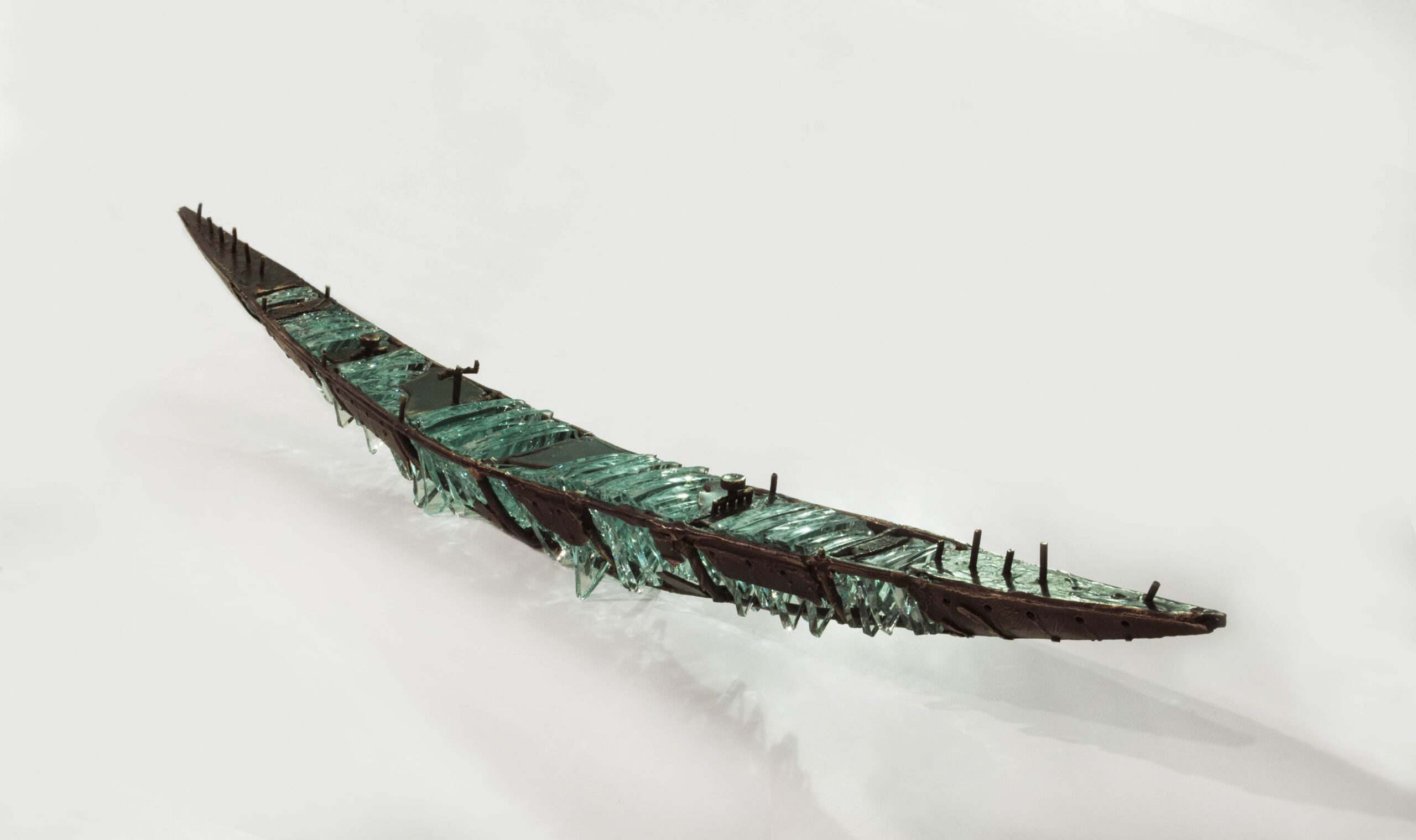 Shipwreck 80 - cast bronze & glass boat sculpture 80 - MATI Santorini
